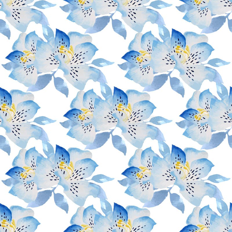 Watercolor Floral Seamless Pattern. Stock Vector - Illustration of ...