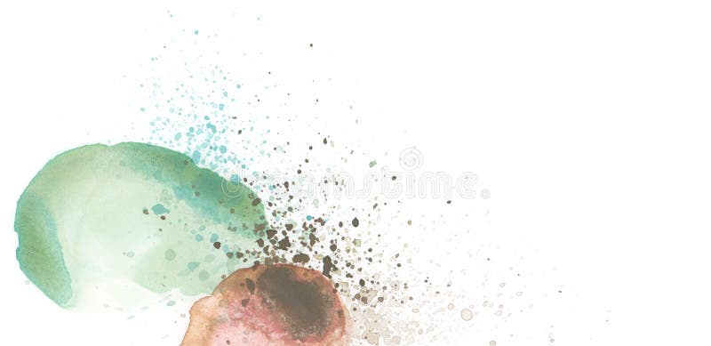 Watercolor Flow Blot Drops. Abstract Texture Color Stain on White ...