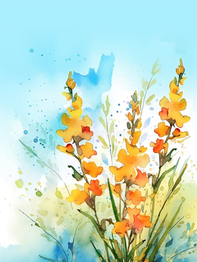 Snapdragons Field Blurred Sunrise Banner Background. Generative AI ...