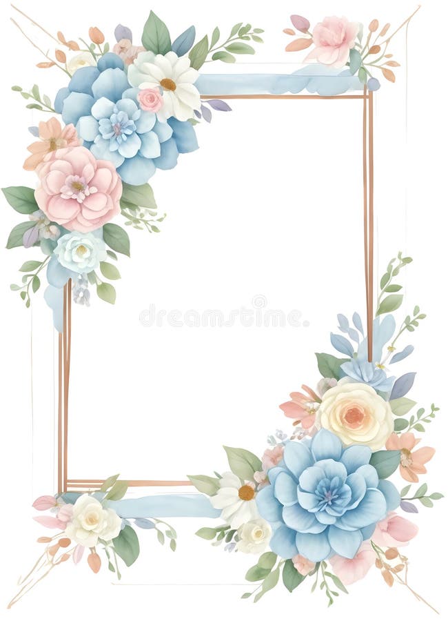 Watercolor Flower and Bloom Circle Frame Border,generative Ai Stock ...