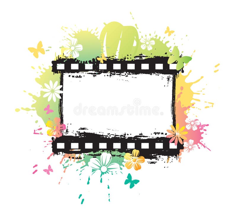 Watercolor Flower Film Strip Stock Vector - Illustration of pattern ...
