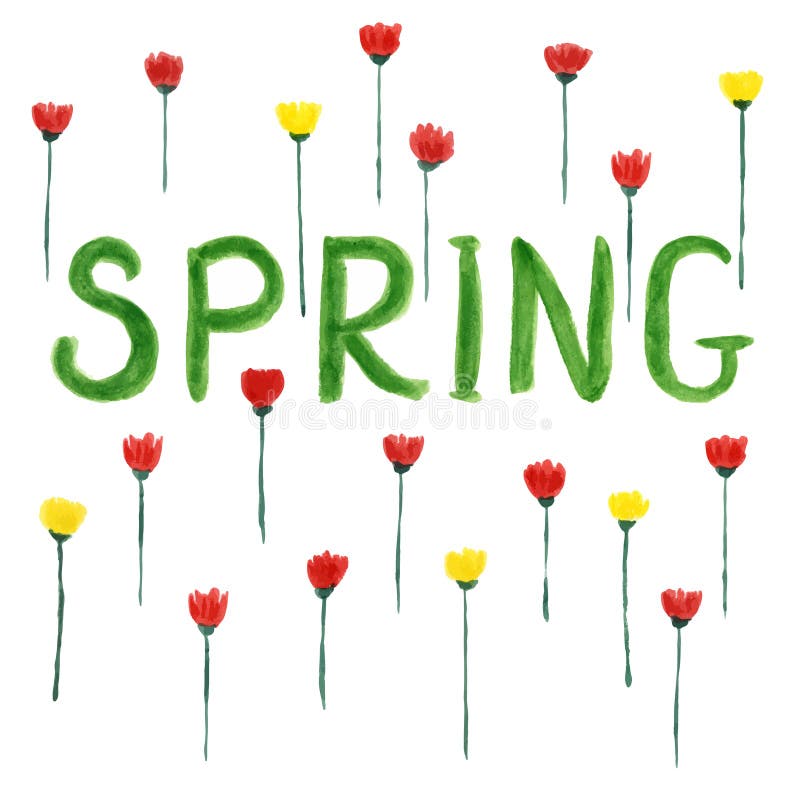 Watercolor flowers. stock vector. Illustration of colorful - 59672307