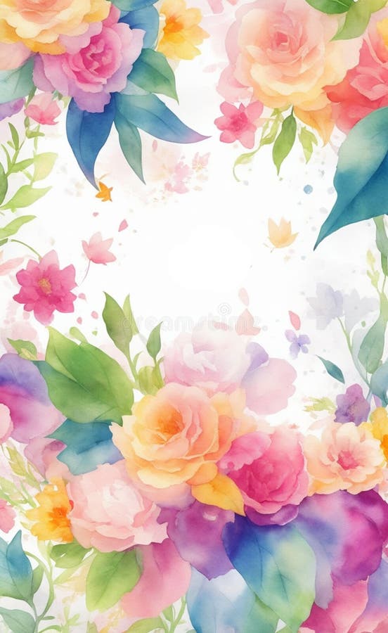 Watercolor Flowers. Hand Painted Abstract Botanical Illustrations ...