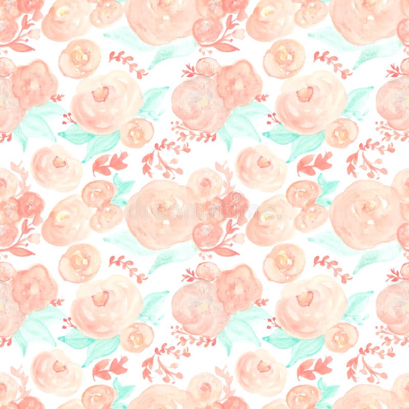 Watercolor Flowers. Seamless Pattern. Vector. Illustration. Stock ...
