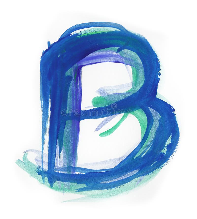 Watercolor Font Illustration LETTER B Stock Illustration - Illustration ...
