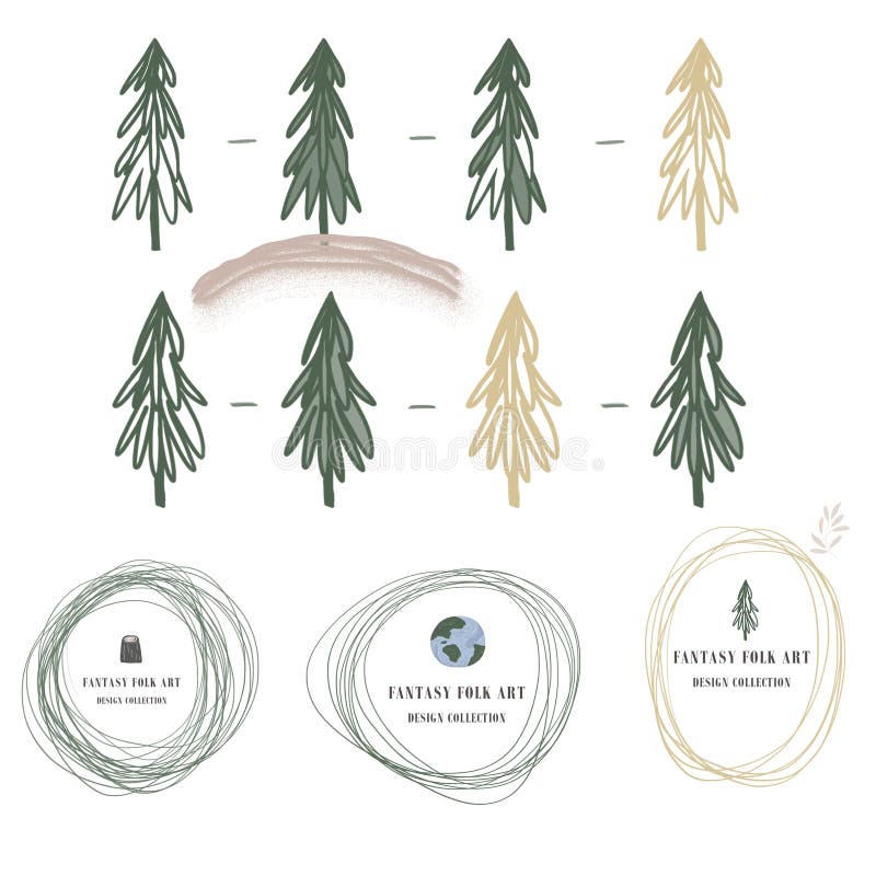 Watercolor Forest Splash Fir Tree Isolated on White. Hand Drawn Stock ...