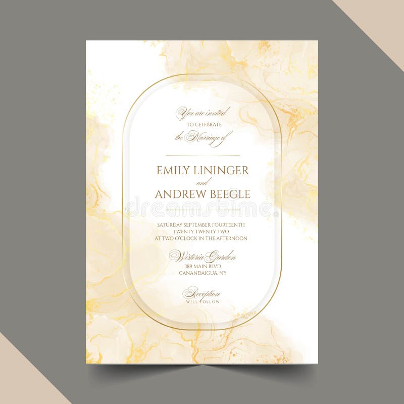 Watercolor Formal Wedding Invitations Vector Design Illustration Stock ...