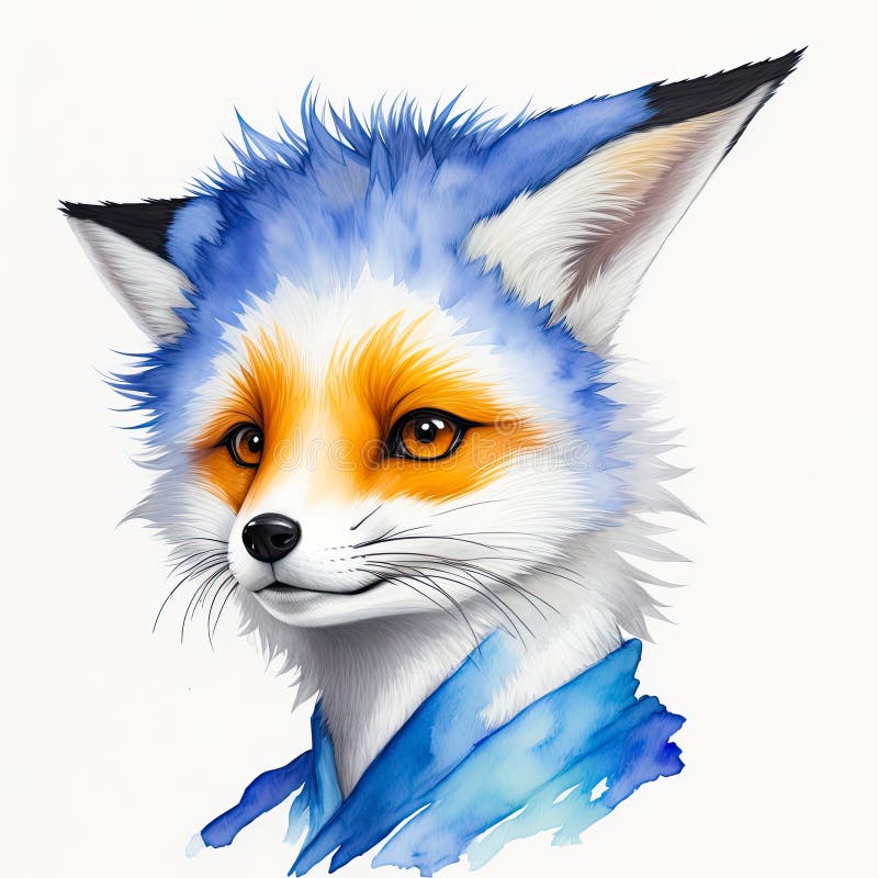 Watercolor Fox Art. Creative Animal Illustration Stock Illustration ...