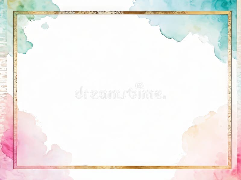 Watercolor Frame with a Border Stock Illustration - Illustration of ...