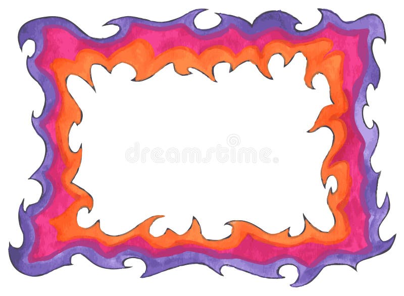 Watercolor Frame Border in Graffiti Style Stock Vector - Illustration ...