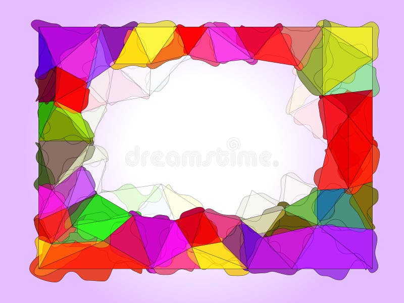Watercolor Frame with Cartoon Triangles Stock Vector - Illustration of ...