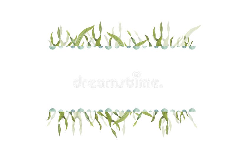 Watercolor Frame in Marine Style Isolated on White Background ...