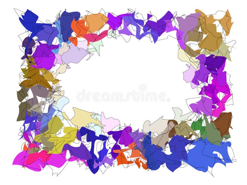 Watercolor Frame with Spots and Draw Strokes Stock Vector ...