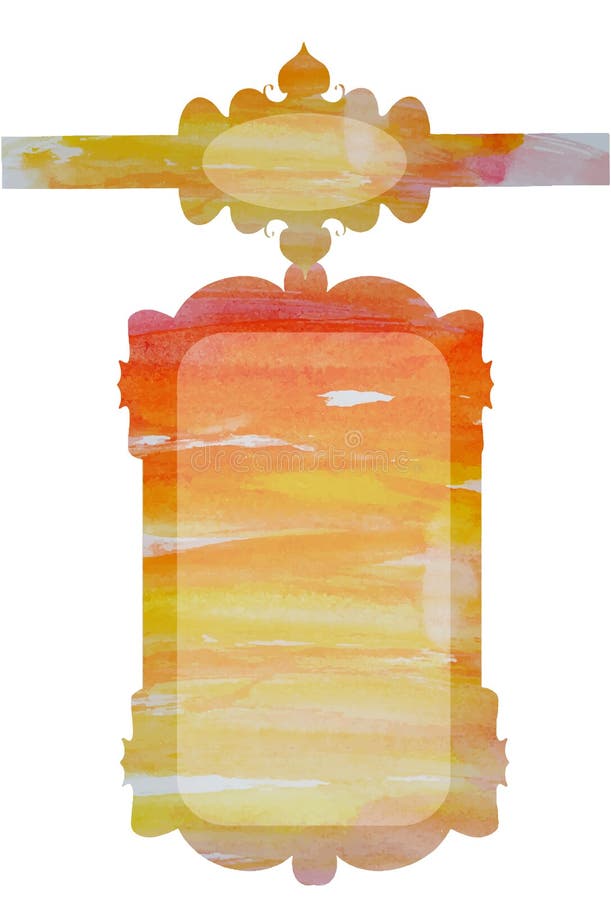 Watercolor Frame Under the Text Stock Illustration - Illustration of ...