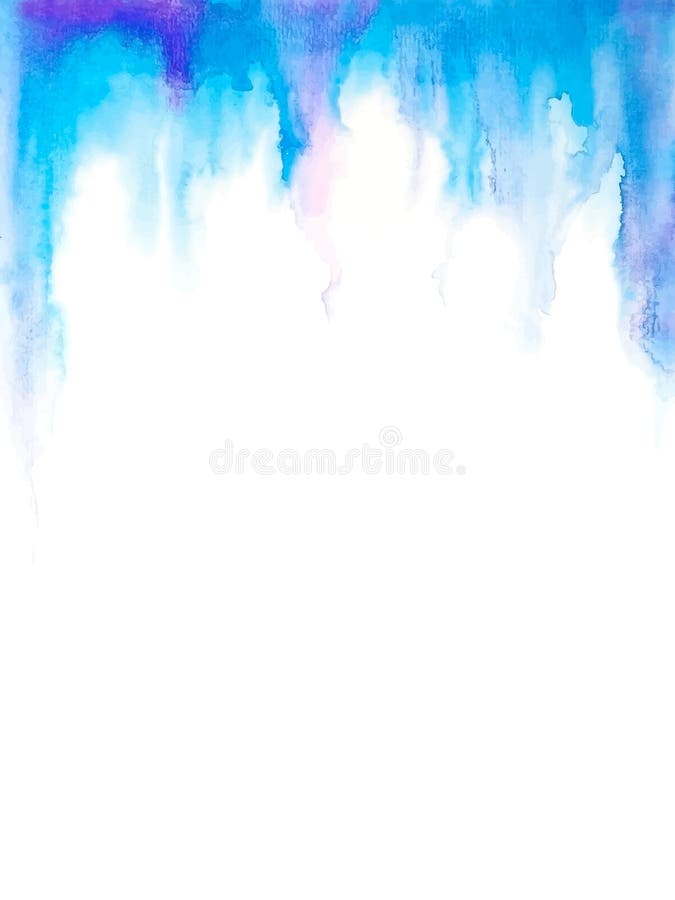 Watercolor Frame on White Background. Abstract Frame in Blue Color ...