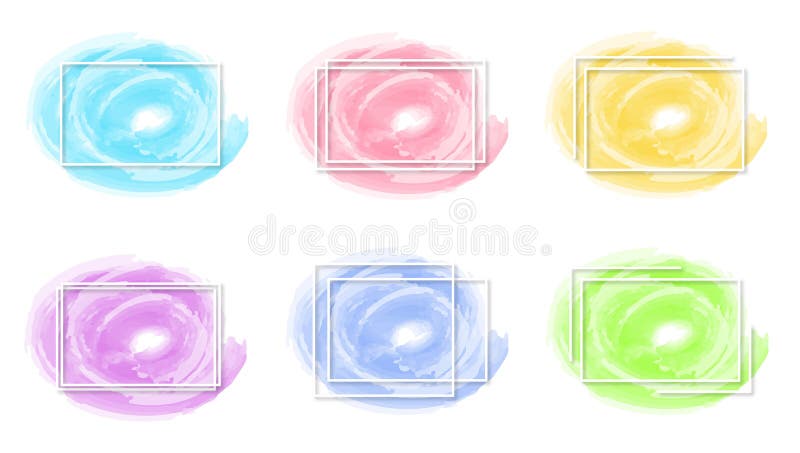 Watercolor Frames in Different Colors Stock Vector - Illustration of ...