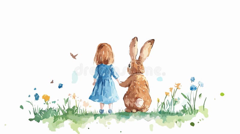 Watercolor Friends Illustration with Peter, Cheerful Group Painting ...