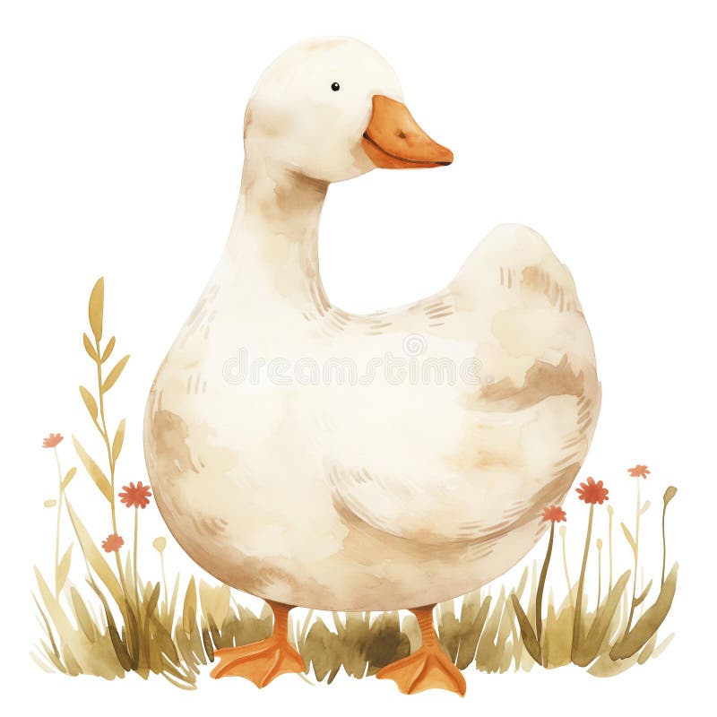 Watercolor Funny Goose Kid S Llustration Stock Illustration ...