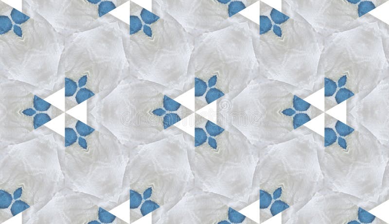 Watercolor Geometric Pattern. Indigo Decorative Texture. Watercolor ...