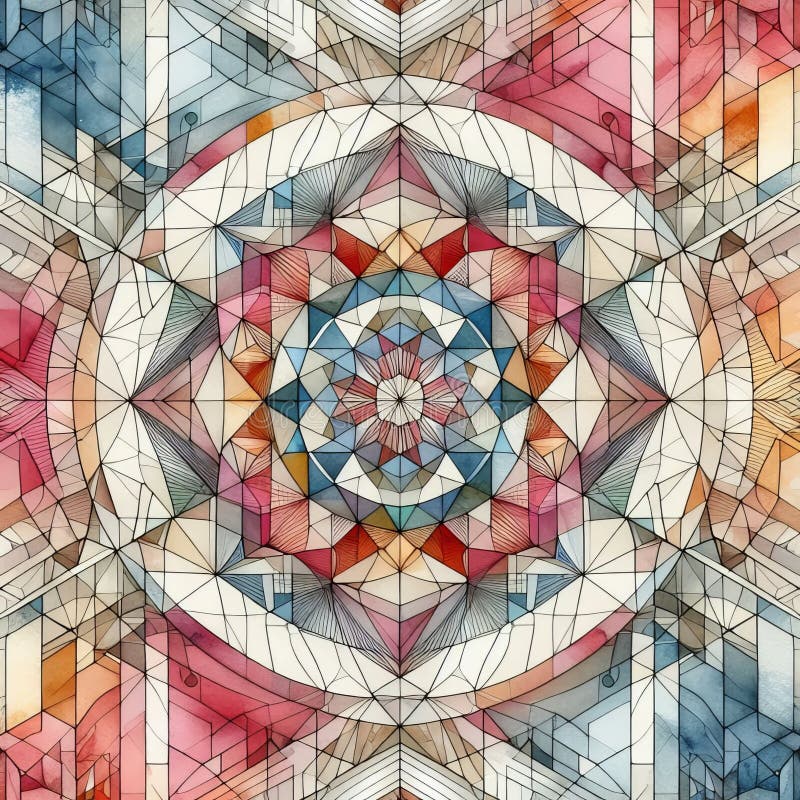 17 36. Watercolor Geometric Pattern - Soft and Intricate Patter Stock ...