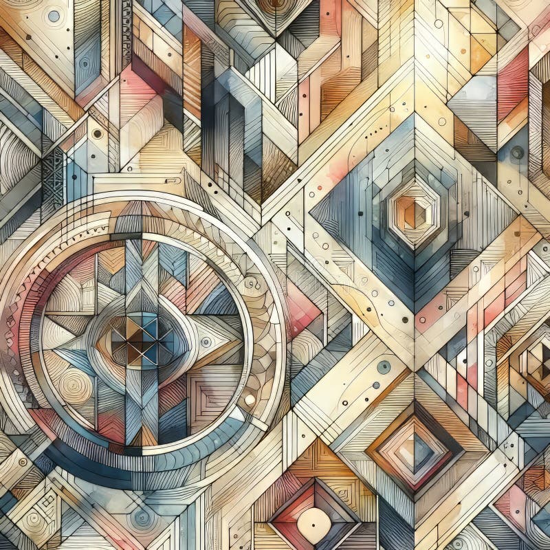 16 36. Watercolor Geometric Pattern - Soft and Intricate Patter Stock ...