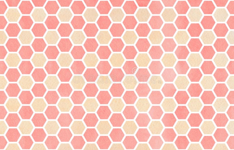 Watercolor Geometrical Comb Pattern. Stock Illustration - Illustration ...