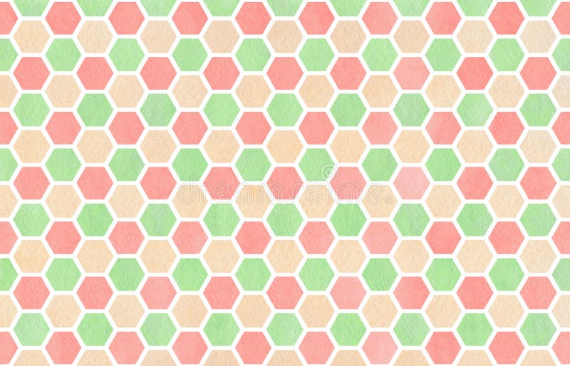 Watercolor Geometrical Comb Pattern. Stock Illustration - Illustration ...