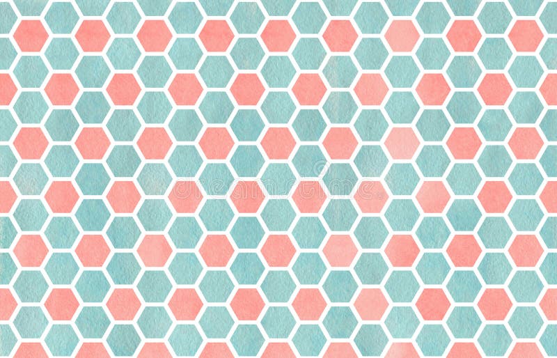 Watercolor Geometrical Comb Pattern. Stock Illustration - Illustration ...