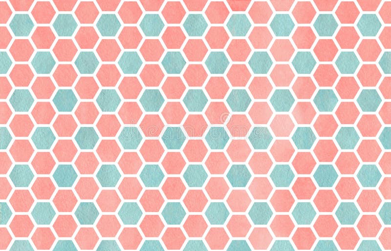 Watercolor Geometrical Comb Pattern. Stock Illustration - Illustration ...