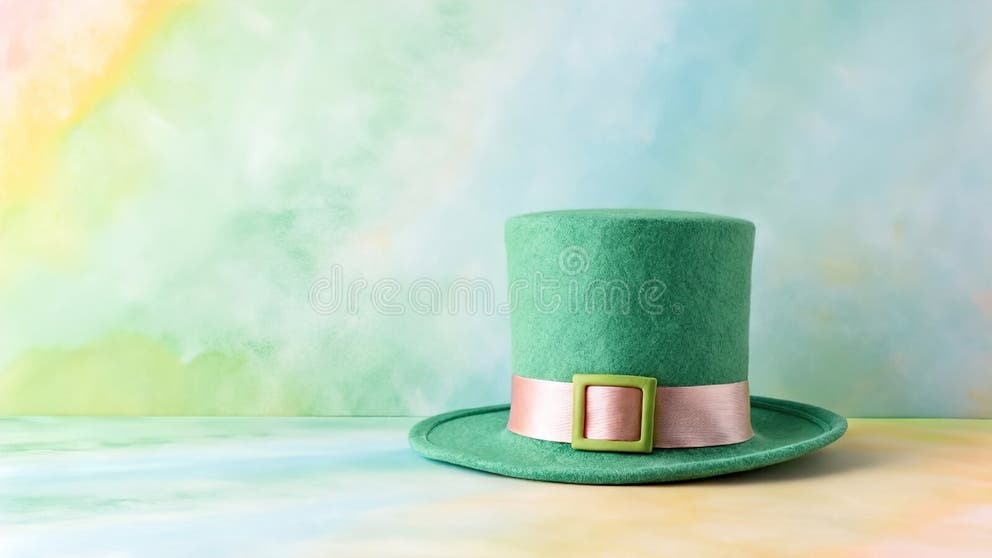 Watercolor Gradient Background with a Leprechaun Hat for St. Patrick S ...