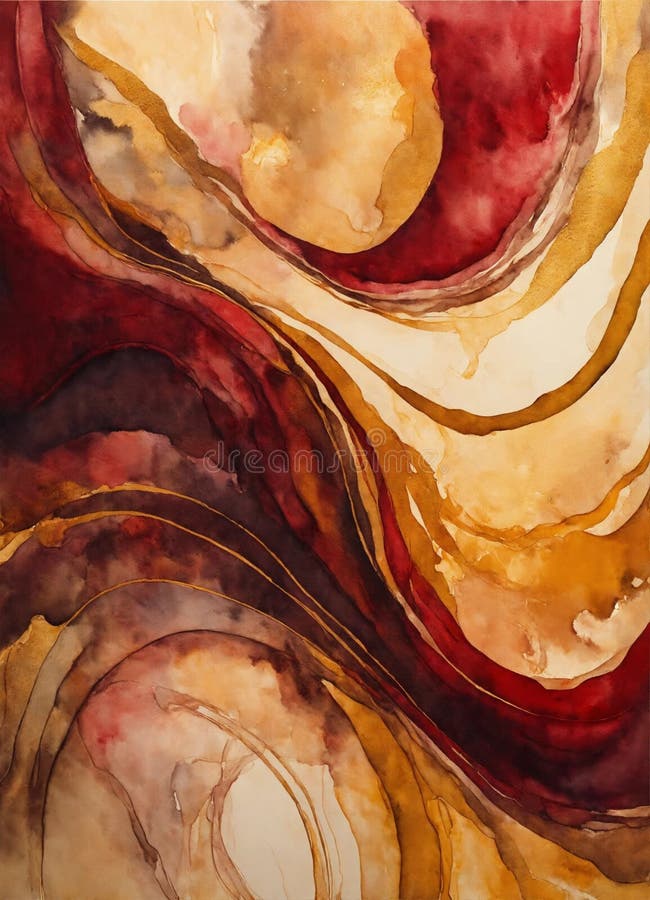 Watercolor Gradient Red and Yellow Abstract Painting Generative AI ...