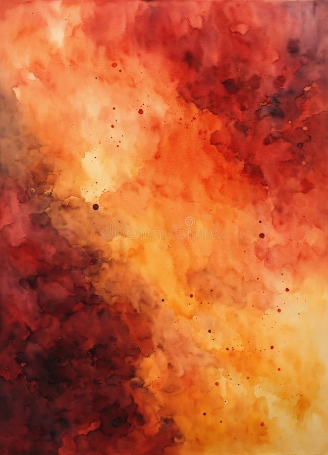 Watercolor Gradient Red and Yellow Abstract Painting Generative AI ...