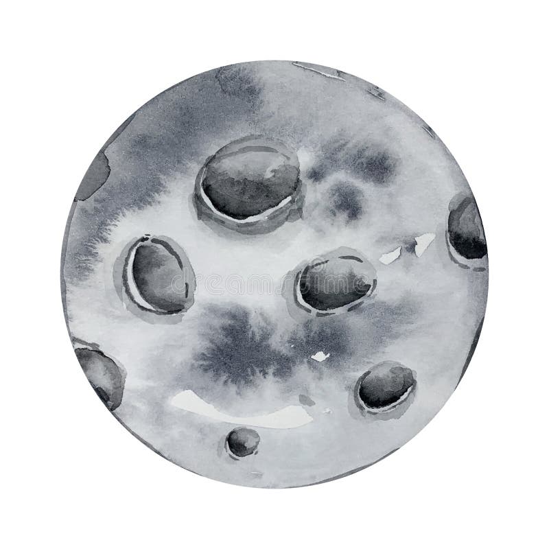 Watercolor Gray Planet, Space Stock Photo - Image of space, solar ...