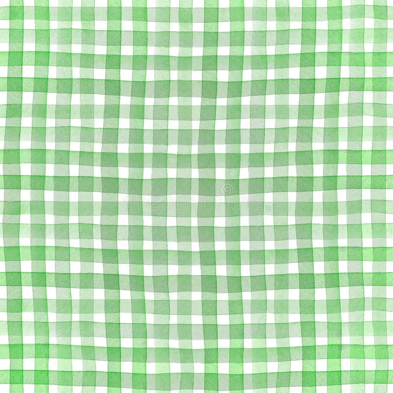 Watercolor Green Checkered Pattern Seamless Stock Image - Image of ...