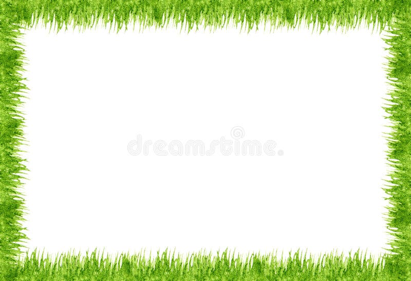 Watercolor Green Grass Border Frame Stock Illustration - Illustration ...