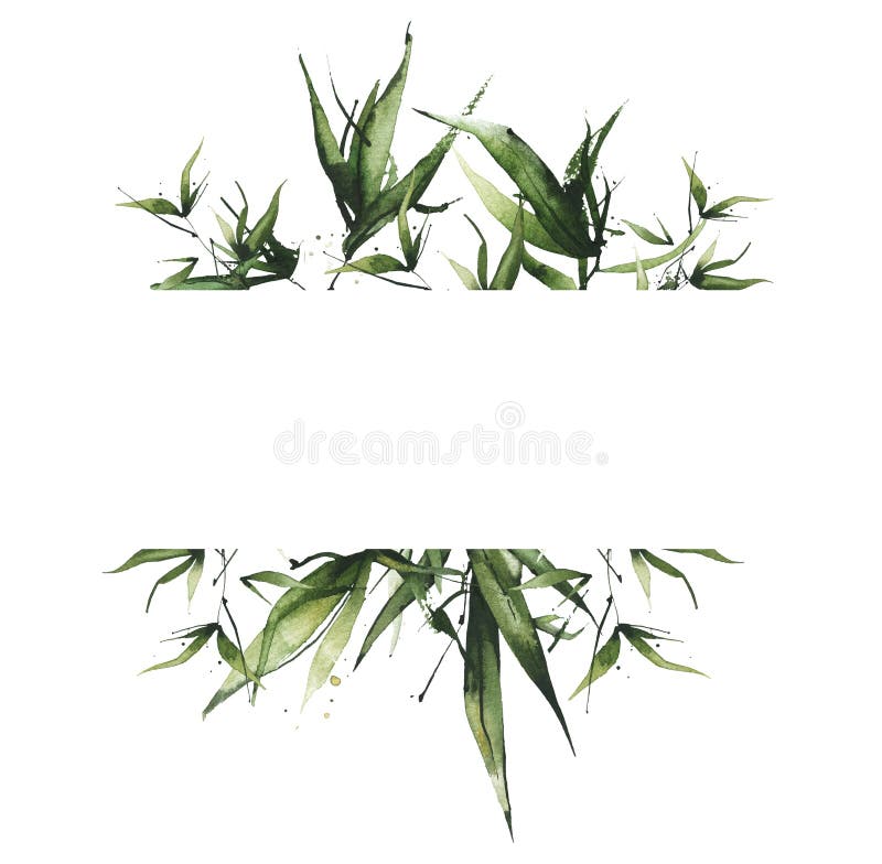 Leaves Border Frame Template Horizontal Rectangle Stock Illustrations ...