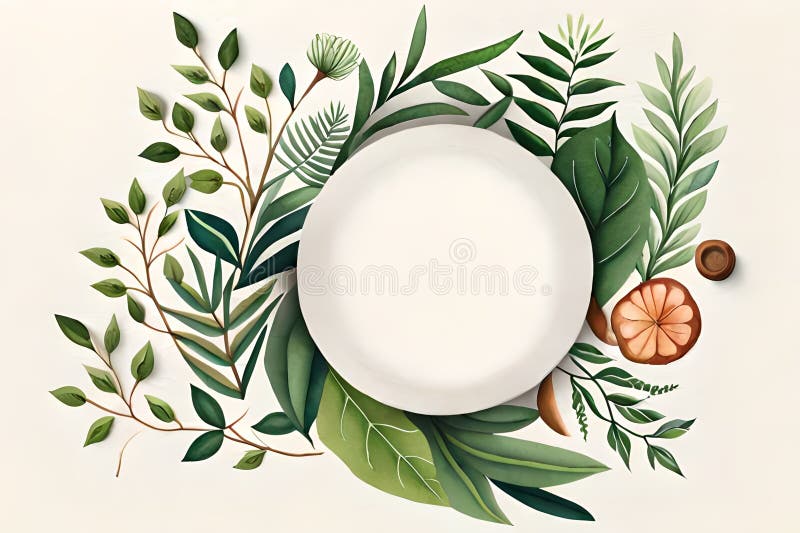 Watercolor Greenery Frames Borders Clip Art Stock Illustration ...