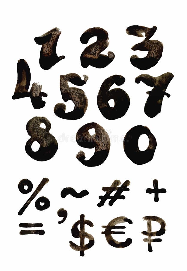 Watercolor Hand Drawn Alphabet. Vector Illustration. Brush Painted ...