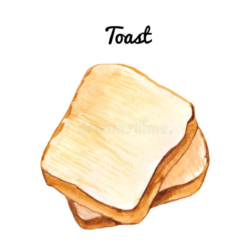 Watercolor Toast Bread Stock Illustrations – 734 Watercolor Toast Bread ...