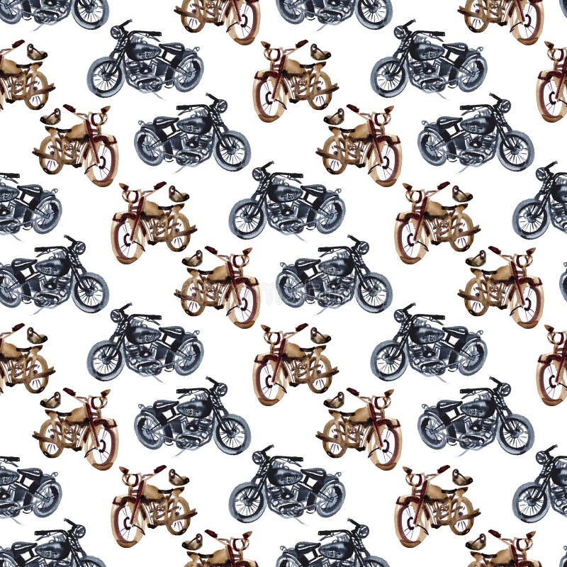 Seamless Motorcycle Pattern Stock Vector - Illustration of motocross ...