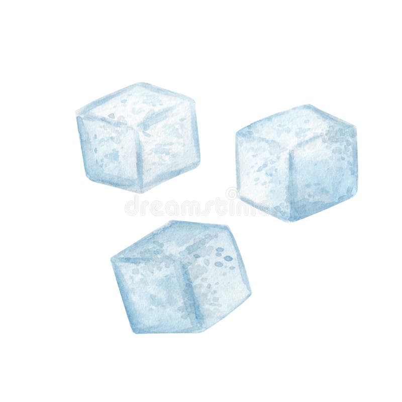 Watercolor Hand Drawn Sugar Cube Isolated on White Background ...