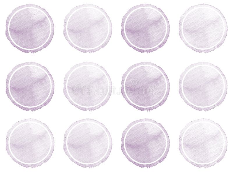 Watercolor Hand Painted Circle Shape Design Elements. Grey Banners Set ...