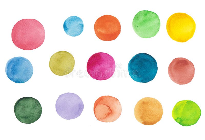 Watercolor Hand Painted Circle Shape Design Elements High Resolution ...