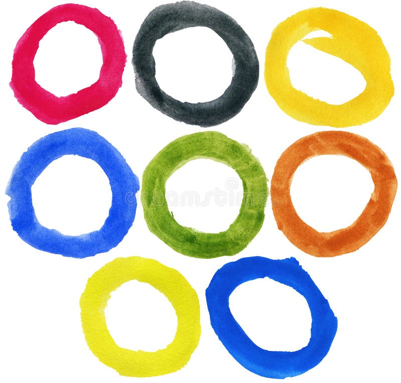 Watercolor Hand Painted Circles Stock Illustration - Illustration of ...