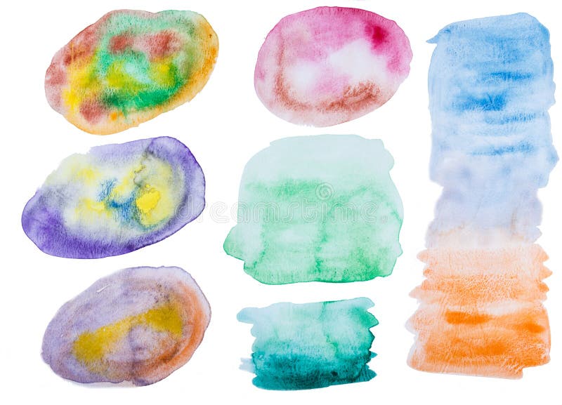 Watercolor Hand Painted Elements. Isolated on White. Stock Illustration ...