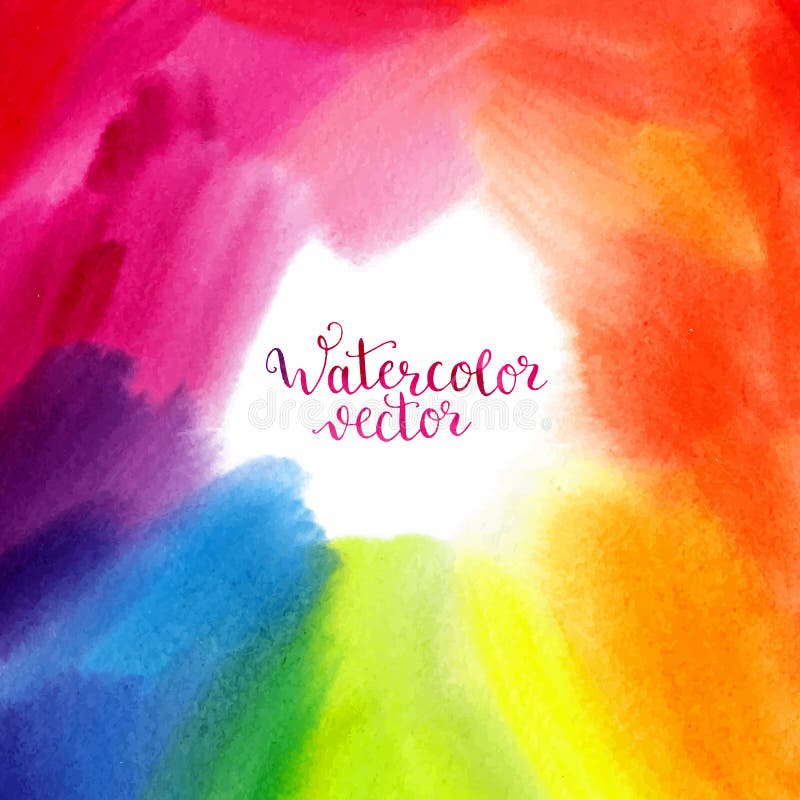 Watercolor Hand Painted Rainbow Background Stock Vector - Illustration ...