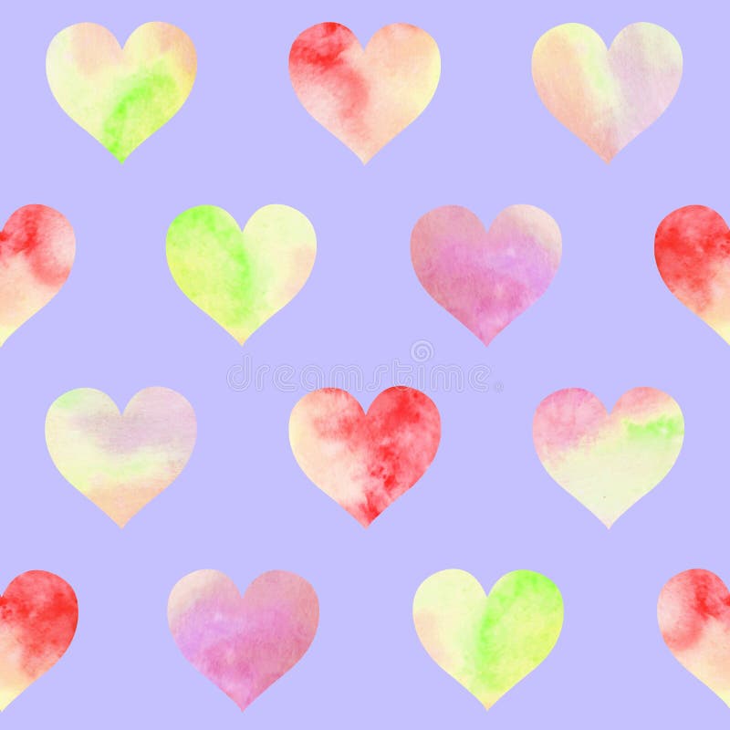 Seamless Pattern with Multicolor Hearts Stock Illustration ...