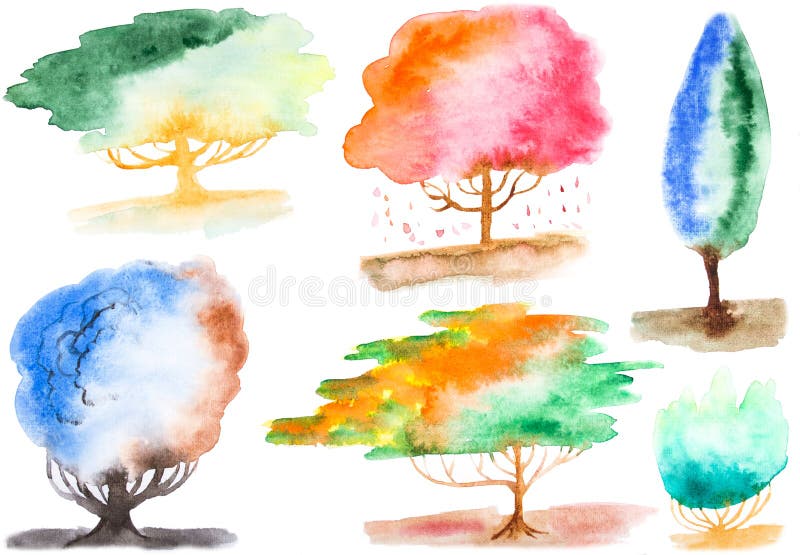 Painted tree stock illustration. Illustration of circular - 17787308