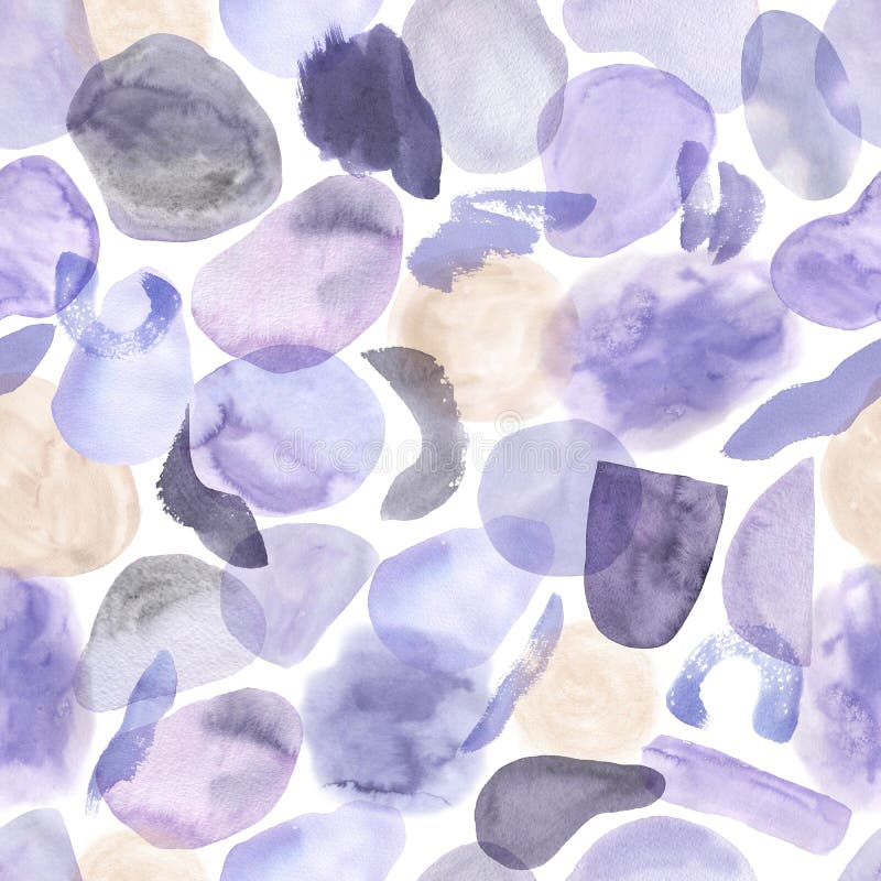 Watercolor Hand Painted Very Peri Design Stock Illustration ...