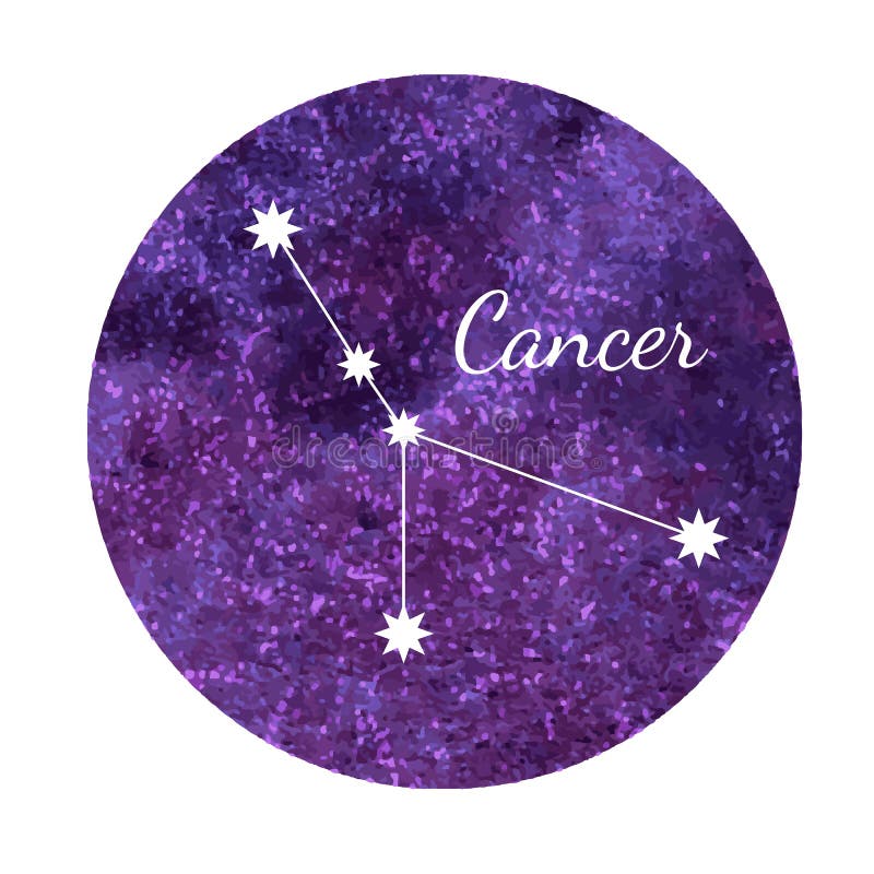Watercolor Horoscope Sign Cancer Stock Vector Illustration Of Vector